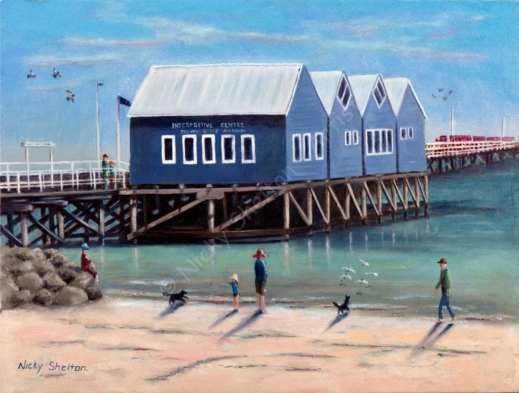 Busselton Jetty (Australia) Painting - Plein Air Painting